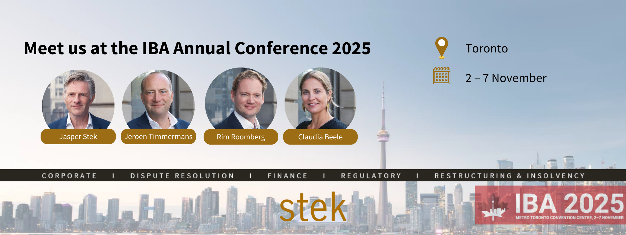 Meet us at IBA 2025 - Stek Lawyers